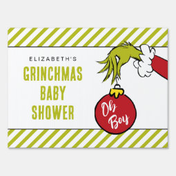 Dr. Seuss | Oh Boy Grinch Baby Shower Sign | Zazzle