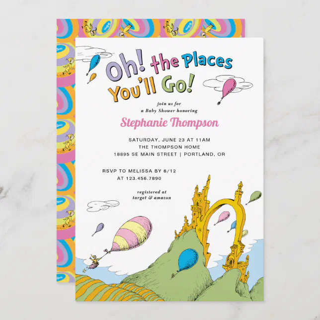 Dr. Seuss - Oh, The Places You'll Go Baby Shower Invitation | Zazzle