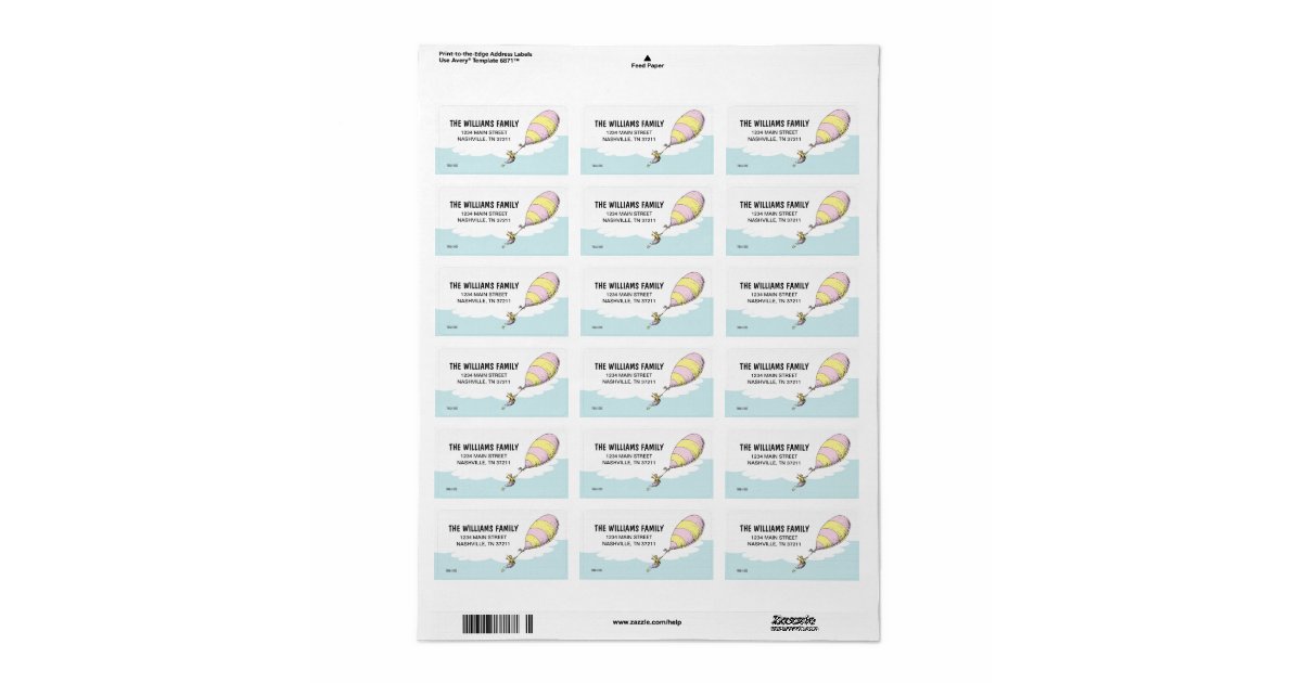 Dr. Seuss | Oh! The Places You'll Go! Label | Zazzle