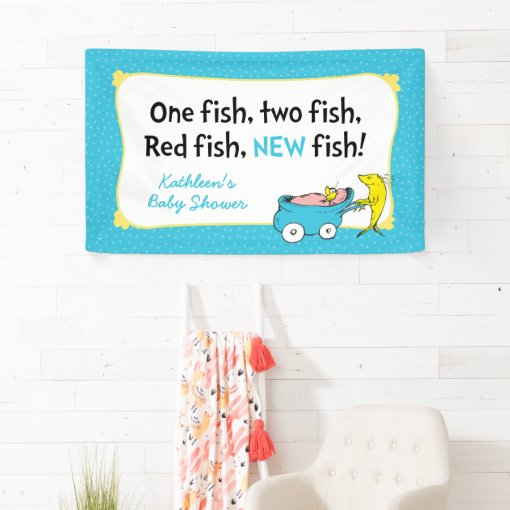 Dr. Seuss | One Fish - Boy Baby Shower Banner | Zazzle