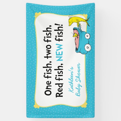 Dr. Seuss | One Fish - Boy Baby Shower Banner | Zazzle