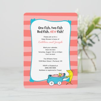 Dr. Seuss | One Fish - Girl Baby Shower Invitation | Zazzle