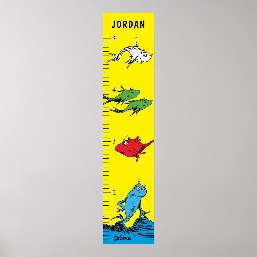 Dr. Seuss | One Fish Two Fish - Growth Chart | Zazzle