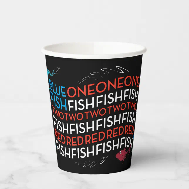 Dr. Seuss | Red Fish Blue Fish US Flag Graphic Paper Cups | Zazzle