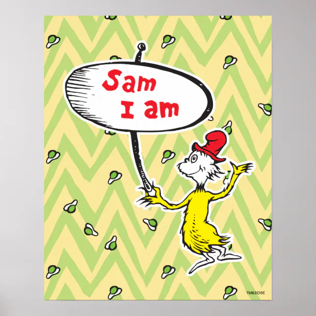 Dr. Seuss | Sam-I-Am Holding Sign | Zazzle
