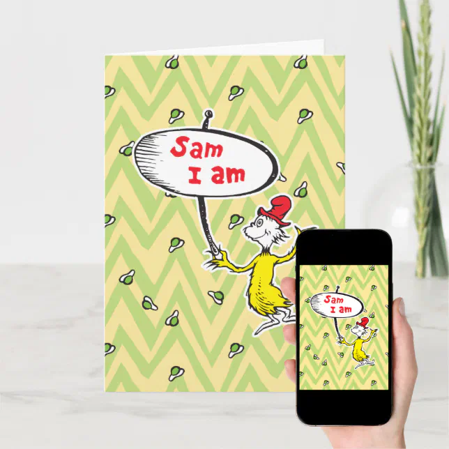 Dr. Seuss | Sam-I-Am Holding Sign Card | Zazzle