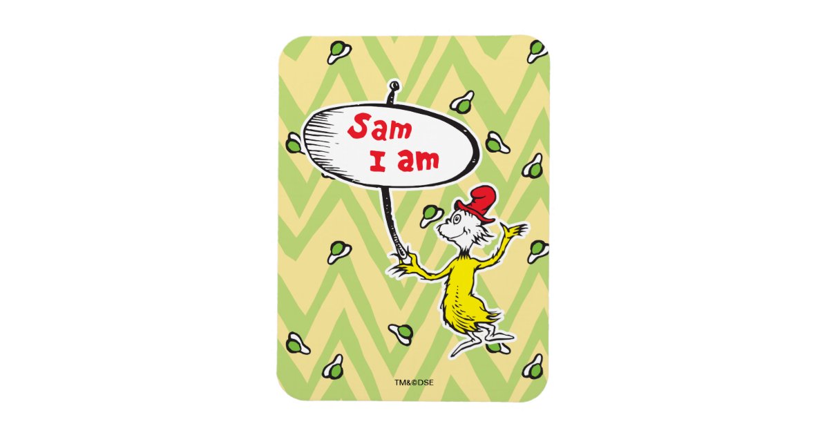 Dr. Seuss | Sam-I-Am Holding Sign Magnet | Zazzle