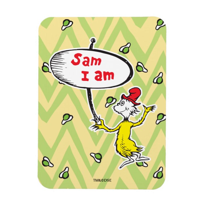 Dr. Seuss | Sam-I-Am Holding Sign Magnet | Zazzle.com