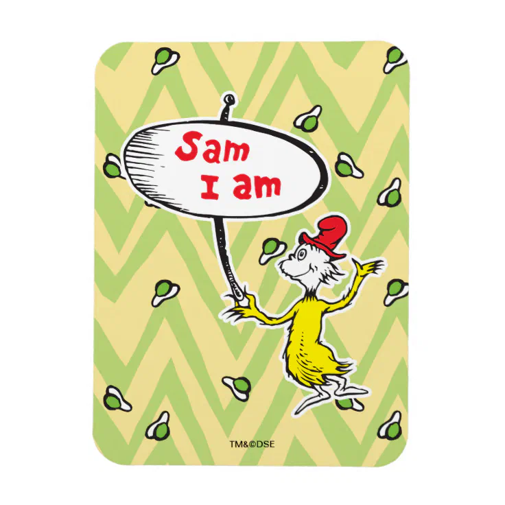 Dr. Seuss | Sam-I-Am Holding Sign Magnet | Zazzle