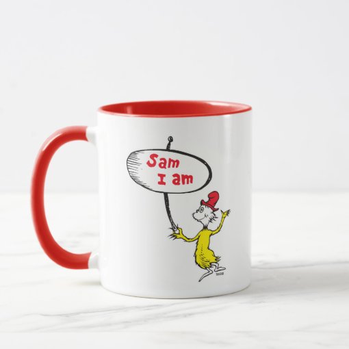 Dr. Seuss | Sam-I-Am Holding Sign Mug | Zazzle