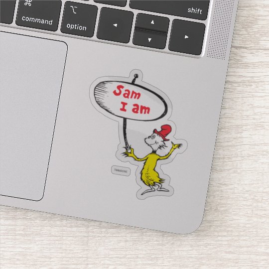 Dr. Seuss | Sam-I-Am Holding Sign Sticker | Zazzle.com