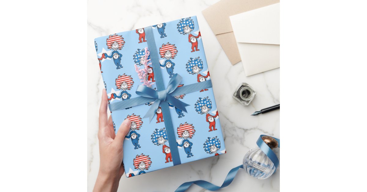 Dr. Seuss | Thing One Thing Two Patriotic Graphic Wrapping Paper | Zazzle