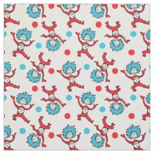 Dr. Seuss | Thing One Thing Two US Flag Pattern Fabric | Zazzle