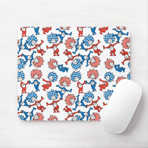 Dr. Seuss | Thing One Thing Two US Flag Pattern Fabric | Zazzle