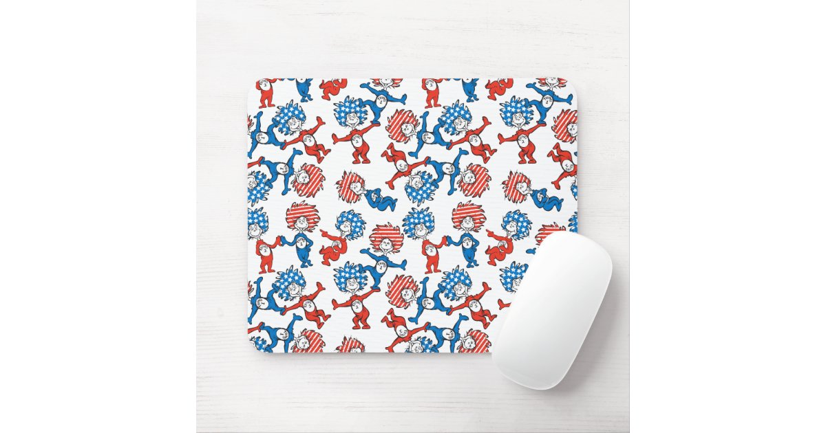 Dr. Seuss | Thing One Thing Two US Flag Pattern Mouse Pad | Zazzle
