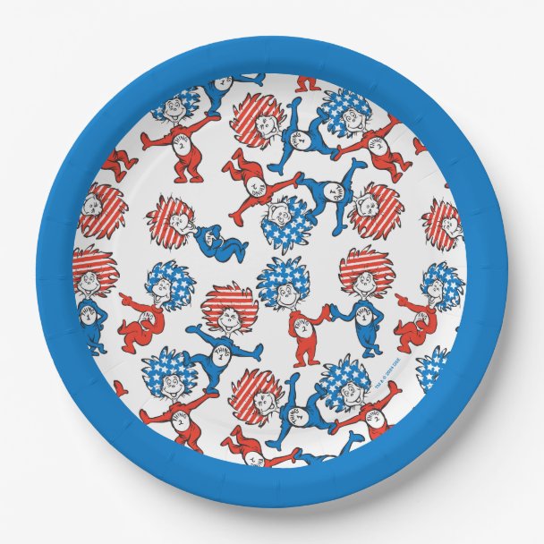 Dr. Seuss | Thing One Thing Two US Flag Pattern Fabric | Zazzle