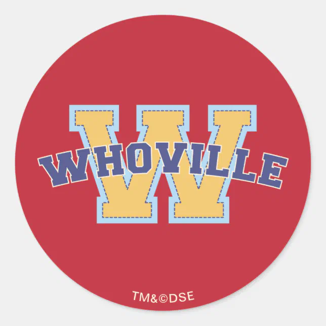 Dr. Seuss | Who-ville Athletic Logo Classic Round Sticker | Zazzle