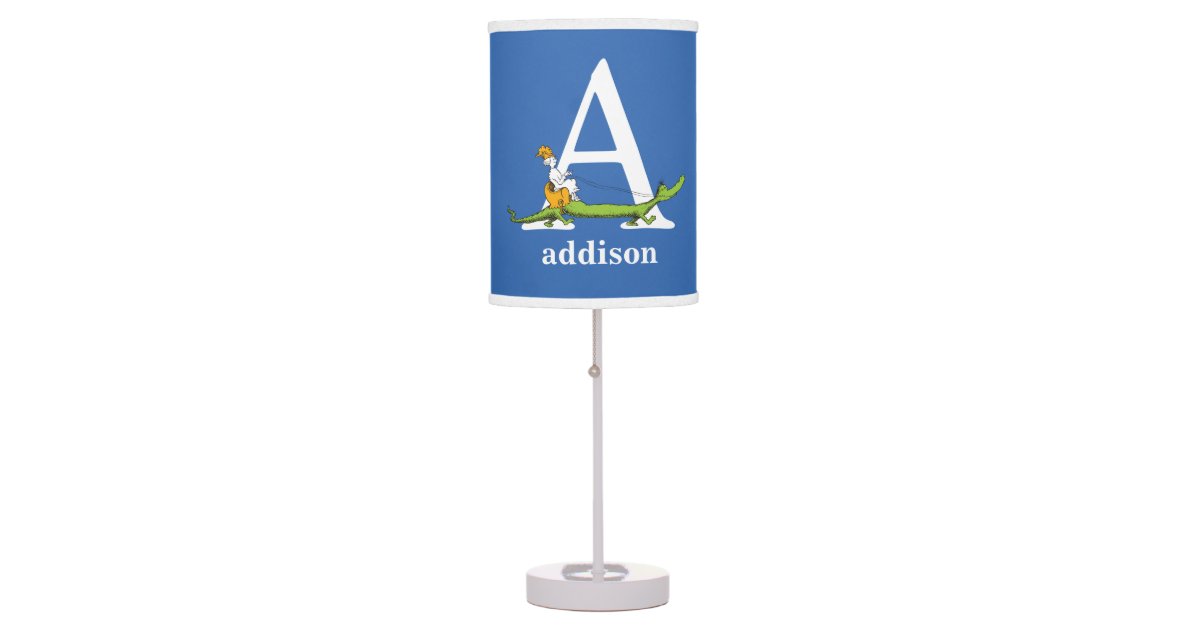Dr. Seuss's ABC: Letter A - White | Add Your Name Table Lamp | Zazzle