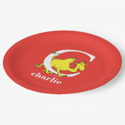Dr. Seuss's ABC: Letter C - White | Add Your Name Paper Plates | Zazzle
