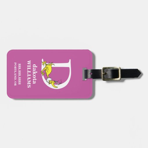 Dr. Seuss's ABC: Letter D - White | Add Your Name Luggage Tag | Zazzle