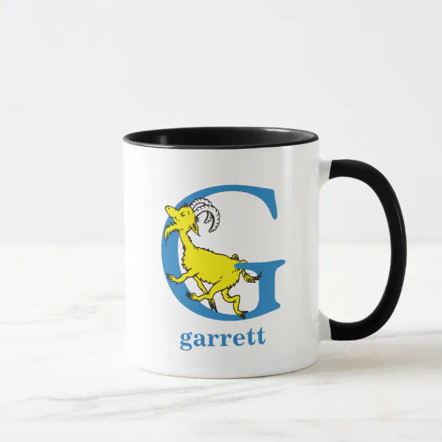 Dr. Seuss's ABC: Letter G - Blue | Add Your Name Mug | Zazzle