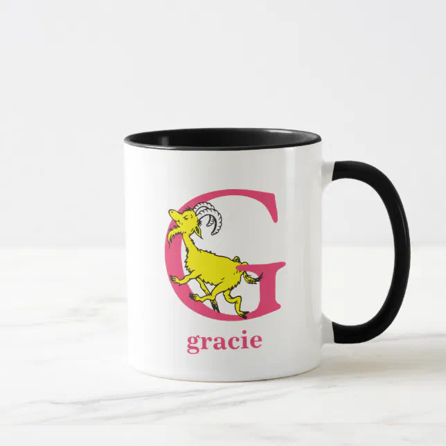 Dr. Seuss's ABC: Letter G - Pink | Add Your Name Mug | Zazzle