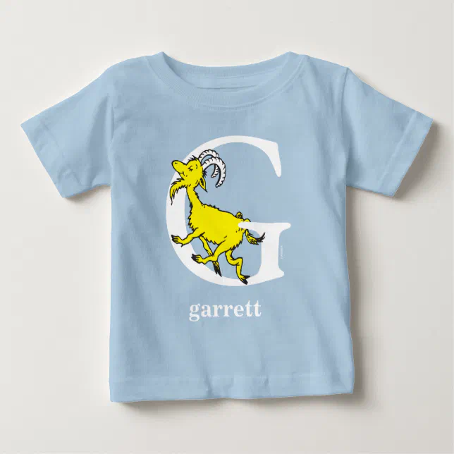 Dr. Seuss's ABC: Letter G - White | Add Your Name Baby T-Shirt | Zazzle