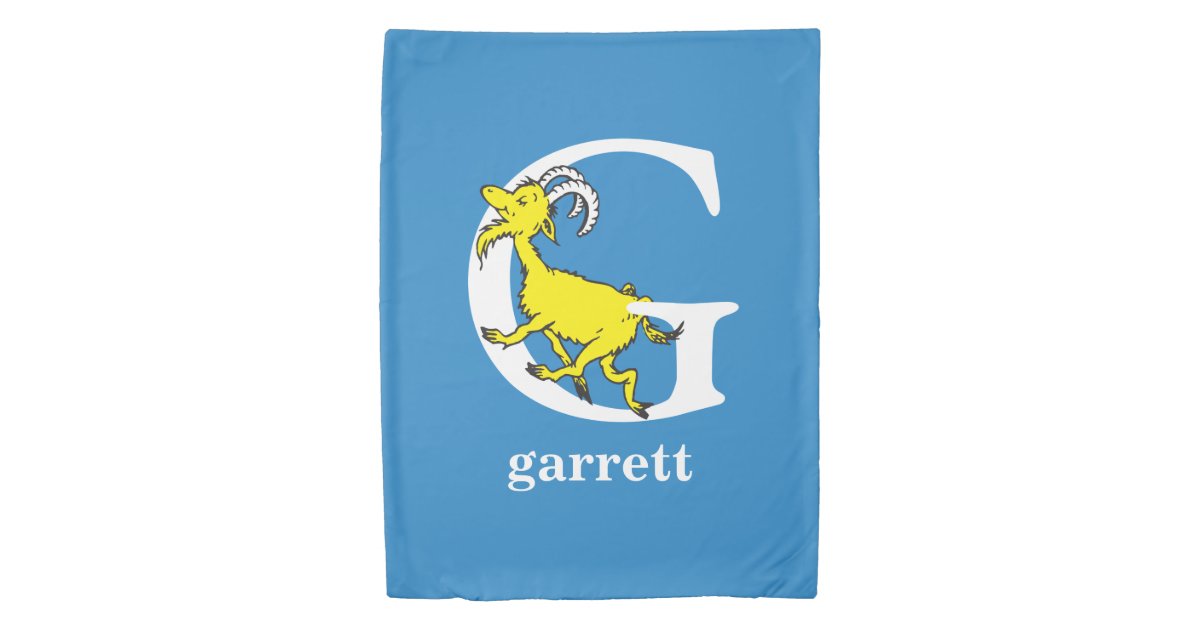 Dr. Seuss's ABC: Letter G - White | Add Your Name Duvet Cover | Zazzle
