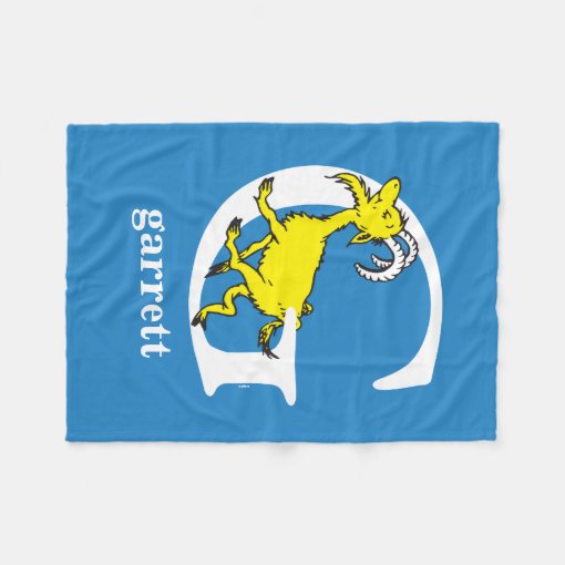 Dr. Seuss's ABC: Letter G - White | Add Your Name Fleece Blanket | Zazzle