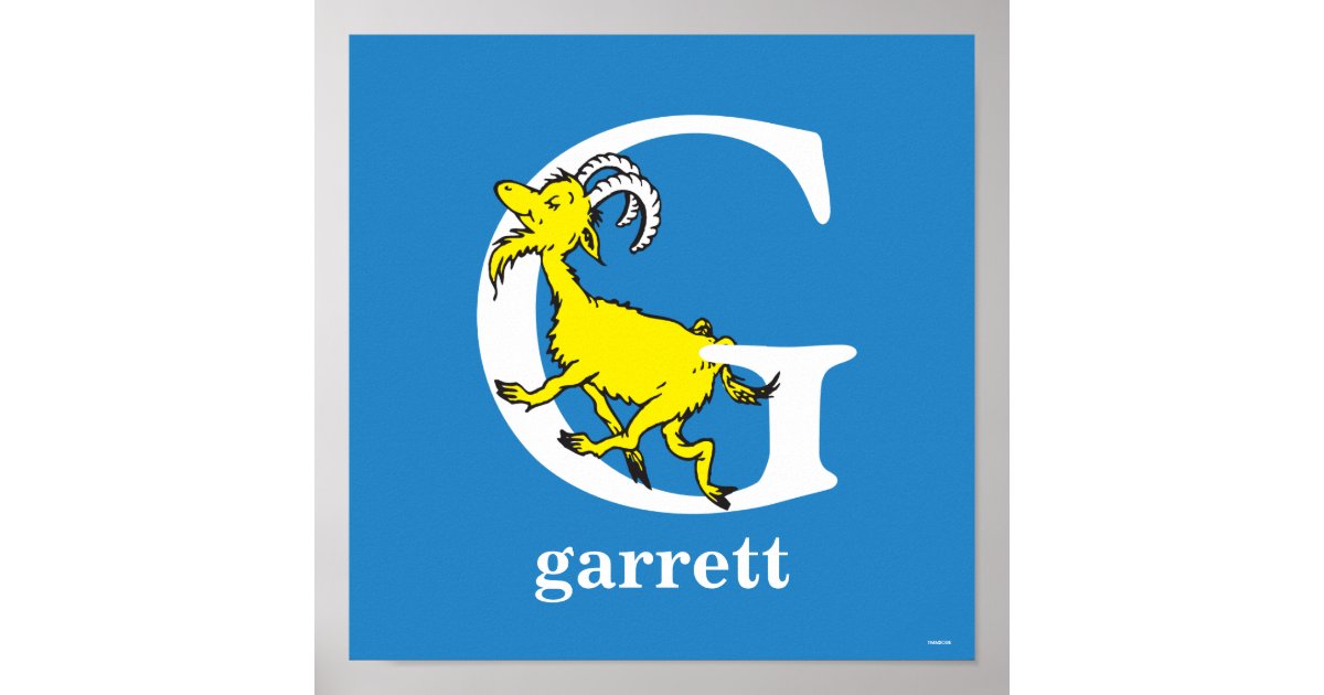 Dr. Seuss's ABC: Letter G - White | Add Your Name Poster | Zazzle