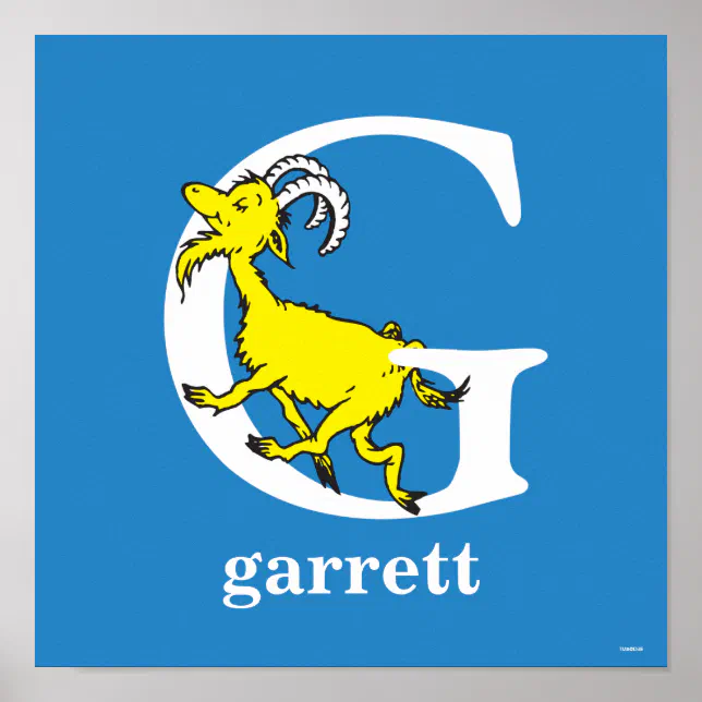 Dr. Seuss's ABC: Letter G - White | Add Your Name Poster | Zazzle
