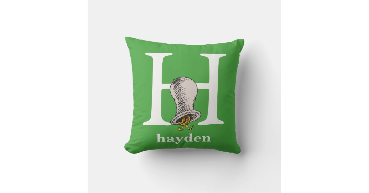 Dr. Seuss's ABC: Letter H - White | Add Your Name Throw Pillow | Zazzle