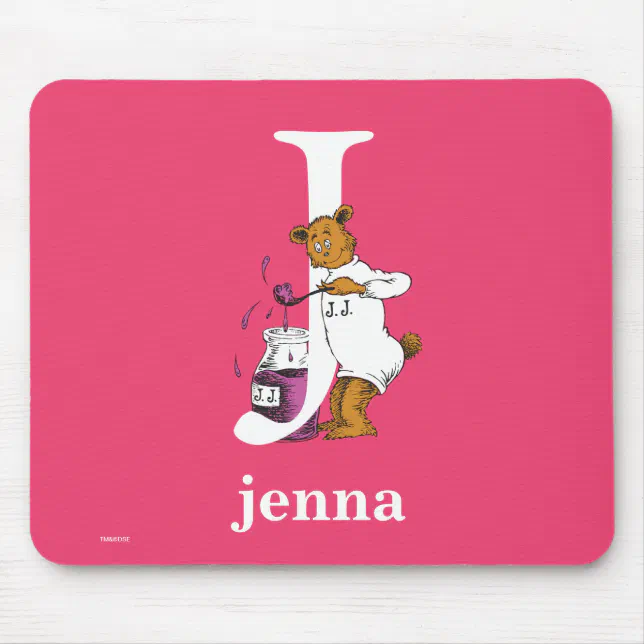 Dr. Seuss's ABC: Letter J - White | Add Your Name Mouse Pad | Zazzle