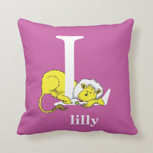 Dr. Seuss's ABC: Letter L - White | Add Your Name Throw Pillow | Zazzle.com