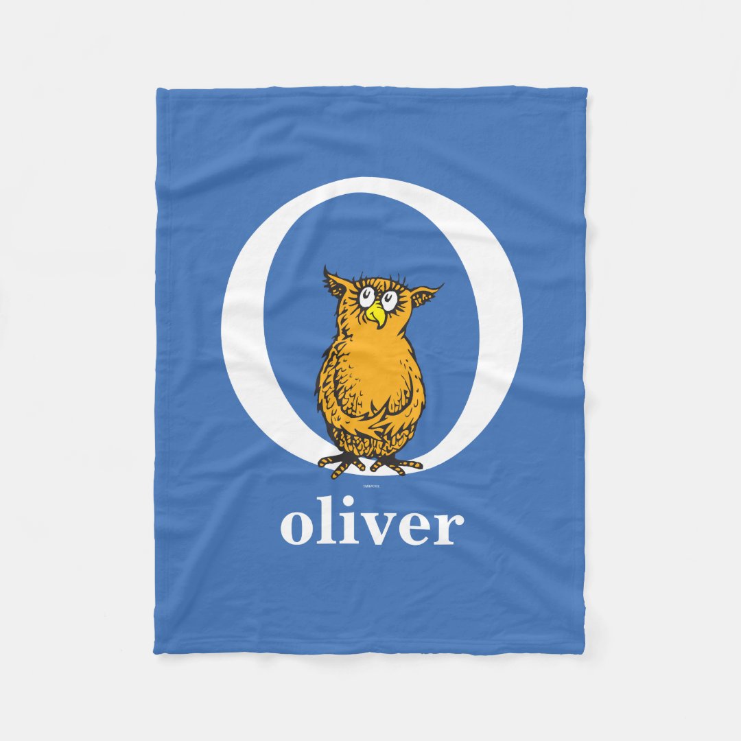 Dr. Seuss's ABC: Letter O - White | Add Your Name Fleece Blanket | Zazzle