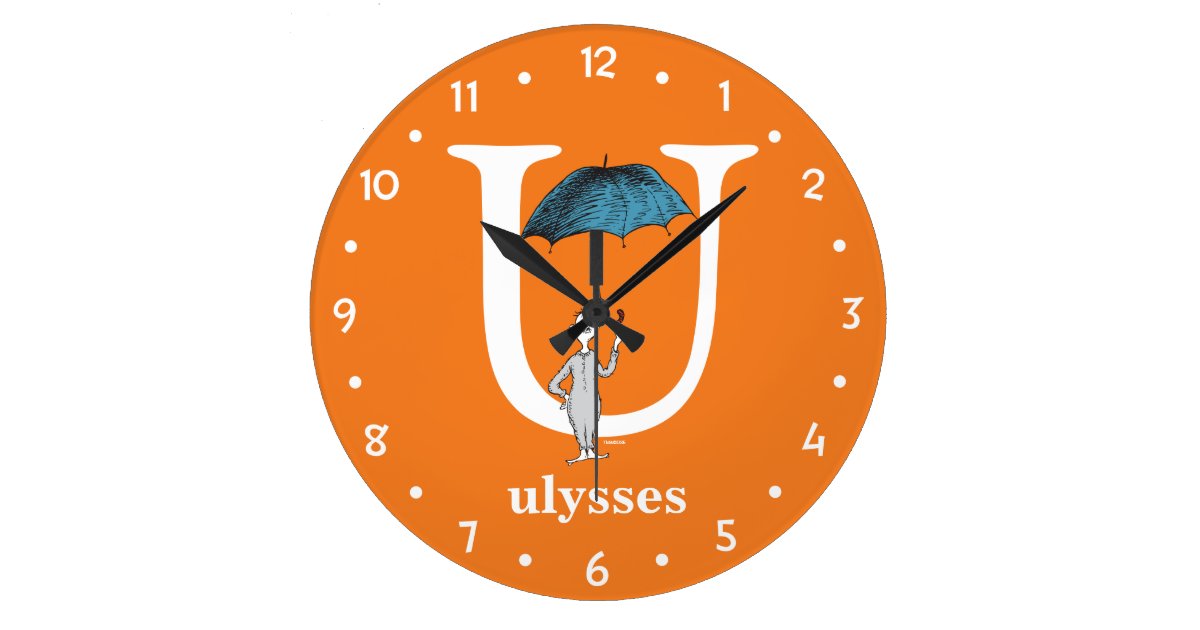 Dr. Seuss's ABC: Letter U - White | Add Your Name Large Clock | Zazzle