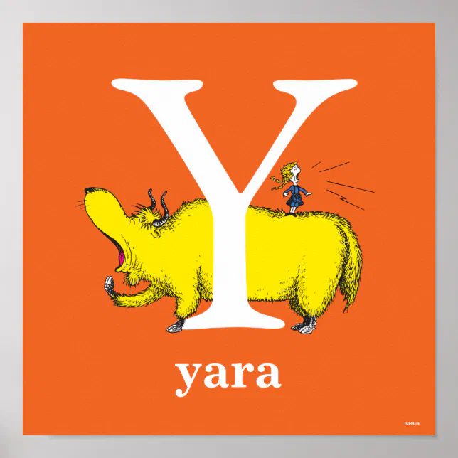 Dr. Seuss's ABC: Letter Y - White | Add Your Name Poster | Zazzle