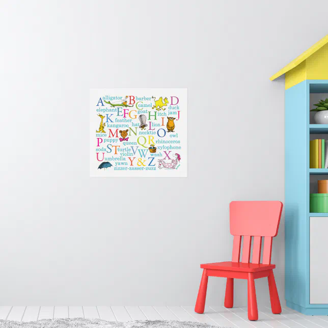 Dr. Seuss's ABC Pattern with Words Poster | Zazzle