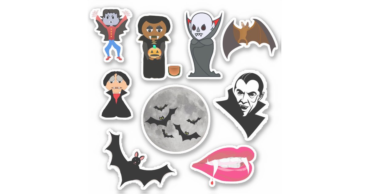 Dracula and Vampire Decal Sticker Sheets | Zazzle