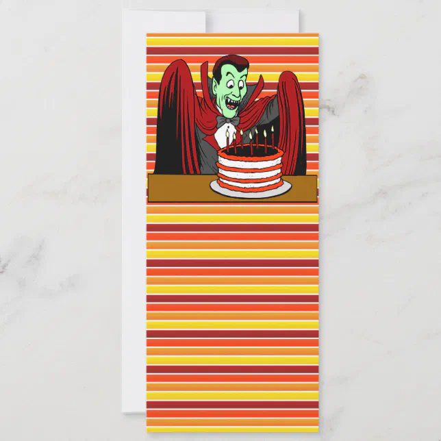 Dracula Vampire Cartoon Halloween Birthday Card | Zazzle