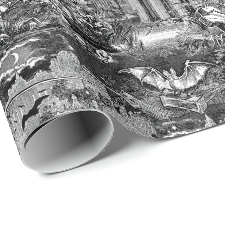 Dracula's Castle Vampire Crypt Gothic Victorian Wrapping Paper | Zazzle