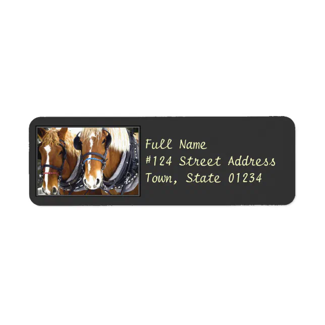 Draft Horse Return Address Label | Zazzle