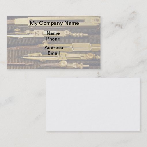 Draftsman Set Technical Drawing Tools Business Card | Zazzle