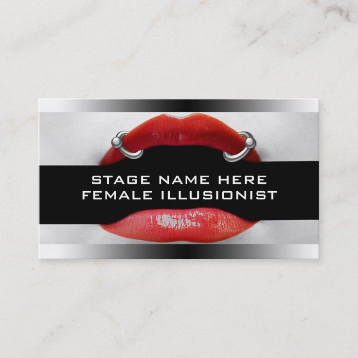 Drag Queen Pierced Red Lips Business Cards | Zazzle