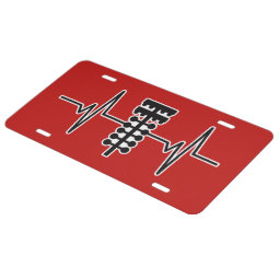 Drag Racing Light Tree - Heartbeat Pulse Graphic License Plate | Zazzle