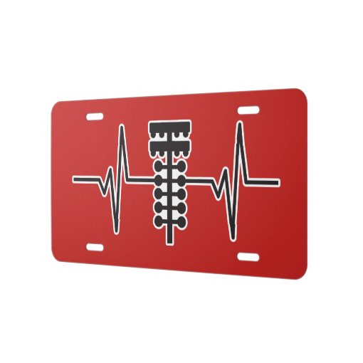 Drag Racing Light Tree - Heartbeat Pulse Graphic License Plate | Zazzle