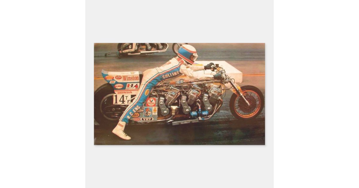 DRAG RACING. RECTANGULAR STICKER | Zazzle