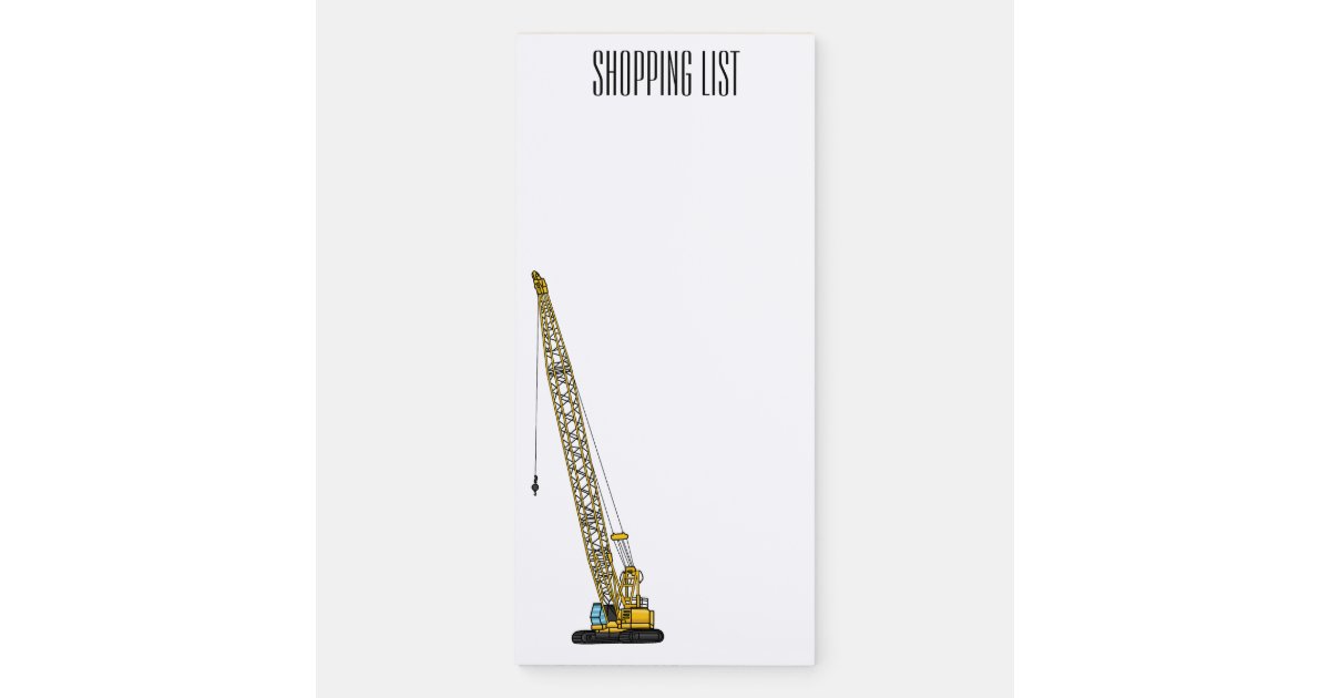 Dragline excavator cartoon illustration magnetic notepad | Zazzle