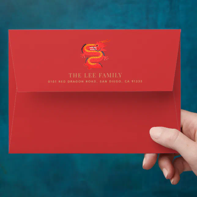 Dragon 2024 Red Chinese New Year Holiday Envelope | Zazzle
