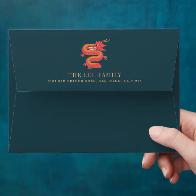 Dragon 2024 Teal Chinese New Year Holiday Envelope | Zazzle